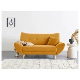 2-Sitzer Home Affaire "Basta" Sofas Gr. B/H/T: 174cm x 80cm x 82cm, Luxus-Microfaser weich, gelb