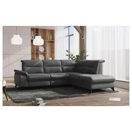 Sit & More Ecksofa SIT & MORE "Astoria L-Form" Sofas Gr. B/H/T: 256cm x 91cm x 225cm, Luxus-Microfaser ALTARA NUBUCK, Ottomane rechts, mit Kopfteilverstellung-mit Armlehnfunktion-mit Relaxfunktion motorisch im Sofa 2,5-sitzig, grau wahlweise mit motorischer Relaxfunktion