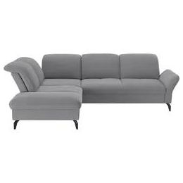 Sit & More Ecksofa SIT & MORE "Leandro L-Form" Sofas Gr. B/H/T: 288cm x 88cm x 242cm, Luxus-Microfaser Euphoria, Ottomane links, mit Sitztiefenverstellung-ohne Kopfteilverstellung-ohne Armlehnfunktion-ohne Bettfunktion-ohne Stauraum, grau Wahlweise mit Bett-, Kopfteil - und Armlehnfunktion, sowie Stauraum