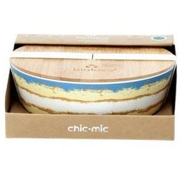 Mendler chic.mic Lunchbox Bioloco blue and brown Streifen BPLB104