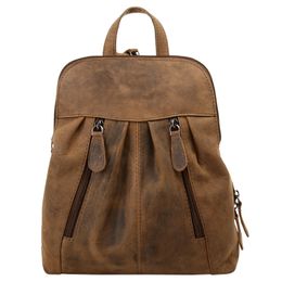 Cityrucksack BAGAN Gr. B/H/T: 28 cm x 25 cm x 11 cm, braun Rucksäcke echt Leder