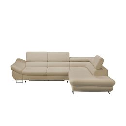 switch Ecksofa aus Kunstleder Fabio ¦ beige ¦ Maße (cm): B: 280 H: 69