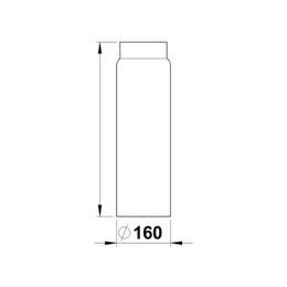 Rauchrohr 160 mm ø, unlackiert 1000 mm