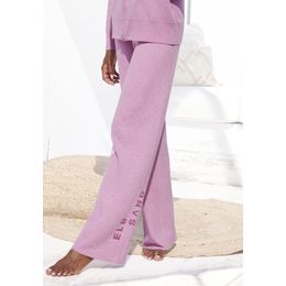 Strickhose ELBSAND "- Loungehose - Relaxhose" Gr. 32/34, N-Gr, rosa Damen Hosen mit weitem Bein und eingestricktem Logo, Loungewear