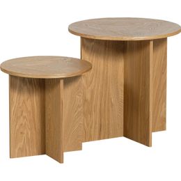 Beistelltisch Woood "Lina" Tische Gr. B/H/T: 45 cm x 45 cm x 45 cm, beige (natürlich) 2 Set aus Massicholz