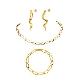 Paul Valentine Wave Rush Earrings Set Gold