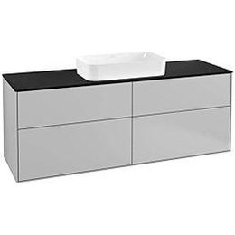 Villeroy & Boch Villeroy und Boch Finion Waschtischunterschrank F32200GJ 160x60,3cm, Abdeckplatte black matt, Light grey matt