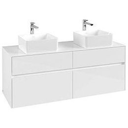 Villeroy & Boch Villeroy und Boch Collaro Waschtischunterschrank C04800DH 140 x 54,8 x 50 cm, für 2 Waschtische, Glossy White