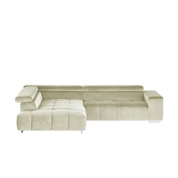 U.N.O uno Ecksofa aus Samt Origo ¦ creme ¦ Maße (cm): B: 308 H: 70 T: 225