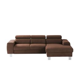 U.N.O uno Ecksofa Los Angeles ¦ braun ¦ Maße (cm): B: 244 H: 72 T: 166