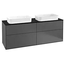 Villeroy & Boch Villeroy und Boch Finion Waschtischunterschrank F31200GK 160x60,3cm, Abdeckplatte black matt, Anthracite matt