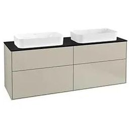 Villeroy & Boch Villeroy und Boch Finion Waschtischunterschrank F31200HH 160x60,3cm, Abdeckplatte black matt, Sand Matt Lacquer