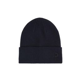 Tom Tailor Denim Herren Beanie mit Logo Stickerei, blau, Uni, Gr. ONESIZE