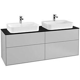 Villeroy & Boch Villeroy und Boch Finion Waschtischunterschrank F43200GJ 160x60,3cm, Abdeckplatte black matt, Light grey matt