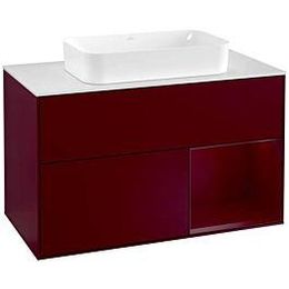 Villeroy & Boch Villeroy und Boch Finion Waschtischunterschrank G251HBHB 100cm, Abdeckplatte white matt, Emotion, Regal rechts Peony, Peony Matt