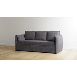 EMMA Premium Schlafsofa - Kordstoff - Dunkelgrau - 160x200