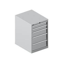 Schäfer Shop Schäfer Shop Select Schubladenschrank 27-36, 5 Schübe, bis 75 kg, B 564 x T 725 x H 850 mm, weißaluminium/weißaluminium