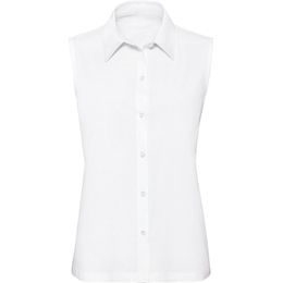 Damen Blusentop in Jersey-Qualität weiß, Größe 38