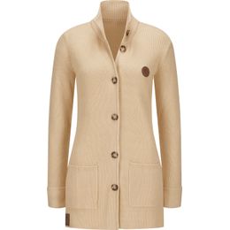 CR&Eacute;ATION L Damen Longstrickjacke mit Stehkragen elfenbein Gr&ouml;&szlig;e 38