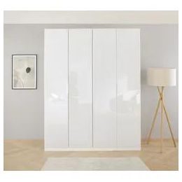 Drehtürenschrank Rauch "Kleiderschrank Schrank Garderobe KOLUNA mit hochwertiger Glasfront" Schränke Gr. B/H/T: 181cm x 210cm x 54cm, 4 St., weiß (alpinweiß/glas kristallweiß) inkl. 2 Innenschubladen sowie extra Einlegeböden MADE IN GERMANY