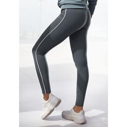 H.I.S. H.I.S Leggings blau Gr. 32/34 für Damen. Mit Logostickerei. Nachhaltig.