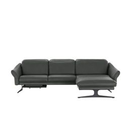 himolla Ecksofa aus Echtleder 1059 ¦ grau ¦ Maße (cm): B: 284 H: 83 T