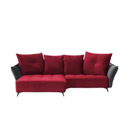 Höffner Ecksofa Crease ¦ rot ¦ Maße (cm): B: 290 H: 80 T: 175