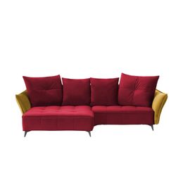 Höffner Ecksofa Crease ¦ rot ¦ Maße (cm): B: 290 H: 80 T: 175