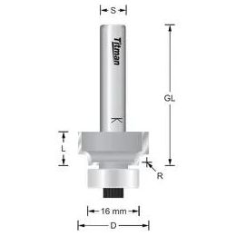 Abrundfräser mit Anlauflager Softform – S=8 D20,7 x 42 mm - R=3