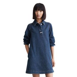 Marc O'Polo Blusenkleid MARC O'POLO DENIM "aus reinem Organic Cotton" Gr. M, Normalgrößen, blau (dunkelblau) Damen Kleider