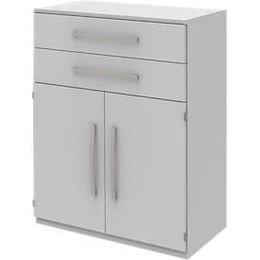 Highboard BARI, 3 OH, 2 Schubkästen, 2 Türen, 1 Boden, B 819 x T 430 x H 1117 mm, hellgrau