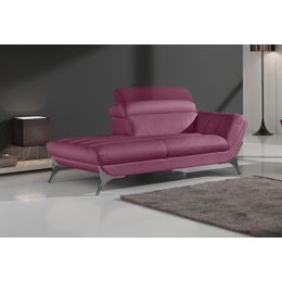Recamiere Egoitaliano "Sueli, extravagantes Design und erstklassiger Sitzkomfort", rot (cherry), B:180cm H:100cm T:110cm, Leder »NUVOLE« (Echtes Rindsleder). Halbnatürliches, halbnarbiges Rindsleder mit einer natürlichen Körnung von 1, 2 bis 1, 4 mm. Dieses Leder hat eine weiche, wachsartige Hand mit mattem Aussehen und einem Wolkeneffekt. Es handelt sich um ein Naturleder, das die ursprünglichen 