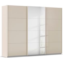 Schwebetürenschrank Rauch "Kleiderschrank Kleiderschränke Schrank Garderobe AGORDO mit Glasfront" Schränke Gr. B/H/T: 271 cm x 210 cm x 62 cm, 3 St., beige (champagner, glas champagner) durchdachte Innenausstattung, in 4 Breiten und 2 Höhen MADE IN GERMANY