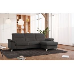 Sit & More Ecksofa SIT & MORE "Astoria L-Form", grau (anthrazit), B:260cm H:91cm T:175cm, 100% Polyester, Sofas, Ecksofa, wahlweise mit motorischer Relaxfunktion