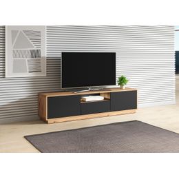 Lowboard Inosign "ASTON" Sideboards Gr. B/H/T: 180cm x 45cm x 40cm, taurus eiche/schwarz matt,, braun (taurus eiche/schwarz matt) Breite 180 cm.