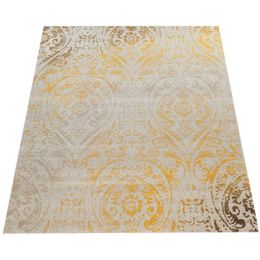 Teppich Paco Home "Artigo 415" Teppiche Gr. B/L: 240 cm x 340 cm, 4 mm, 1 St., gelb Kurzflor, Motiv Ornamente, Vintage Design, In- und Outdoor geeignet