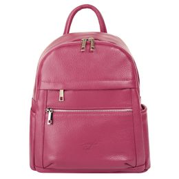 Cityrucksack Samantha Look Gr. B/H/T: 24 cm x 30 cm x 9 cm, pink Rucksäcke echt Leder, Made in Italy