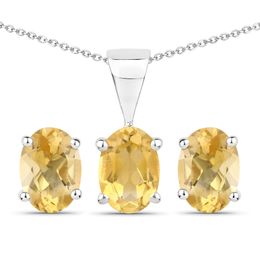 Paar Ohrstecker VIRA JEWELS "Silber 925 rhodiniert mit echtem Citrin" Ohrringe Gr. ONE-SIZE, 2,4 ct, Silber 925 (Sterlingsilber), weiß (weiß, orange) Damen