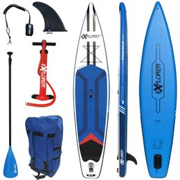 SUP-Board EXPLORER "Tourer" Wassersportboards Gr. 350 x 81 x 15cm 350 cm, bunt (blau, weiß, rot)