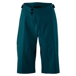 Radhose Gonso "NOMESINO" Gr. 34, Normalgrößen, blau (fossil blue) Damen Hosen Bike-Shorts, MTB Fahrradhose mit Sitzpolster, Bund flexibel