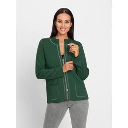 Strickjacke Heine Gr. 40, grün (moos) Damen Strickjacken