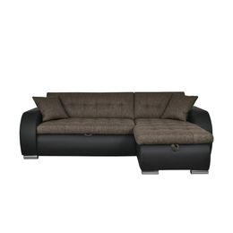 Höffner Ecksofa Aries ¦ schwarz ¦ Maße (cm): B: 242 H: 80 T: 161