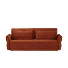 Höffner Schlafsofa mit Bettkasten Palermo ¦ orange ¦ Maße (cm): B: 228 H: 94