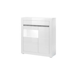 Höffner Highboard Suavo ¦ weiß ¦ Maße (cm): B: 100 H: 112 T: 35