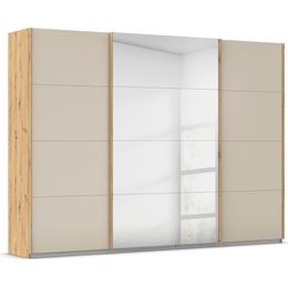 Schwebetürenschrank Rauch "Kleiderschrank Kleiderschränke Schrank Garderobe AGORDO mit Glasfront" Schränke Gr. B/H/T: 315 cm x 229 cm x 62 cm, 3 St., beige (eiche artisan, glas champagner) durchdachte Innenausstattung, in 4 Breiten und 2 Höhen MADE IN GERMANY