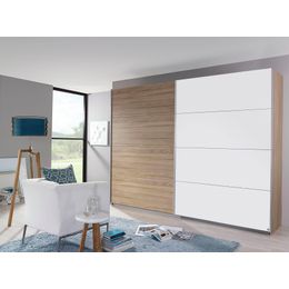 Schwebetürenschrank Rauch "Quadra Kleiderschrank BESTSELLER Schrank Gaderobe" Schränke Gr. B/H/T: 271 cm x 230 cm x 62 cm, 2 St., weiß (struktureichefarben hell, weiß) mit Möglichkeit zur individuellen Frontgestaltung, leichtgängige Türen