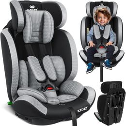 Autokindersitz Kindersitz Kinderautositz Autositz Sitzschale 9 kg - 36 kg 1-12 Jahre Gruppe 1/2 / 3 universal zugelassen nach ece R129/03 Grau - Kidiz