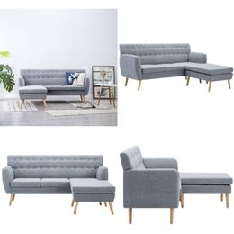 vidaXL Sofa L-Form Stoff 171,5x138x81,5 cm Hellgrau - L-förmiges Sofa - L-förmige Sofas - Home & Living - Grau