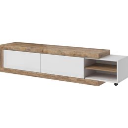 TV-Schrank Inosign "Sintra" Schränke Gr. B/H/T: 242 cm x 40 cm x 40 cm, samal oak /weiss hochglanz, braun (samdal oak, weiß hochglanz) TV-Sideboard Breite 242 cm