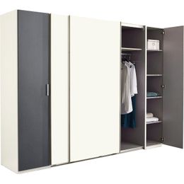 Schwebetürenschrank wimex "Lotto", weiß (weiß, graphit), B:315cm H:210cm T:65cm, Schränke